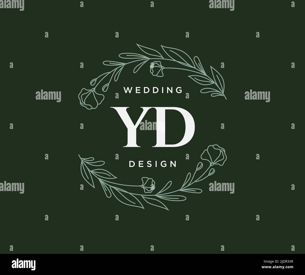 YD Initials letter Wedding monogram logos collection, hand drawn modern ...