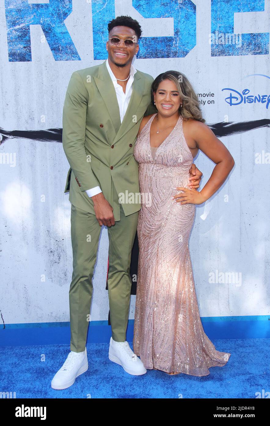 Giannis Antetokounmpo, Mariah Riddlesprigger arrives at The Disney RISE ...
