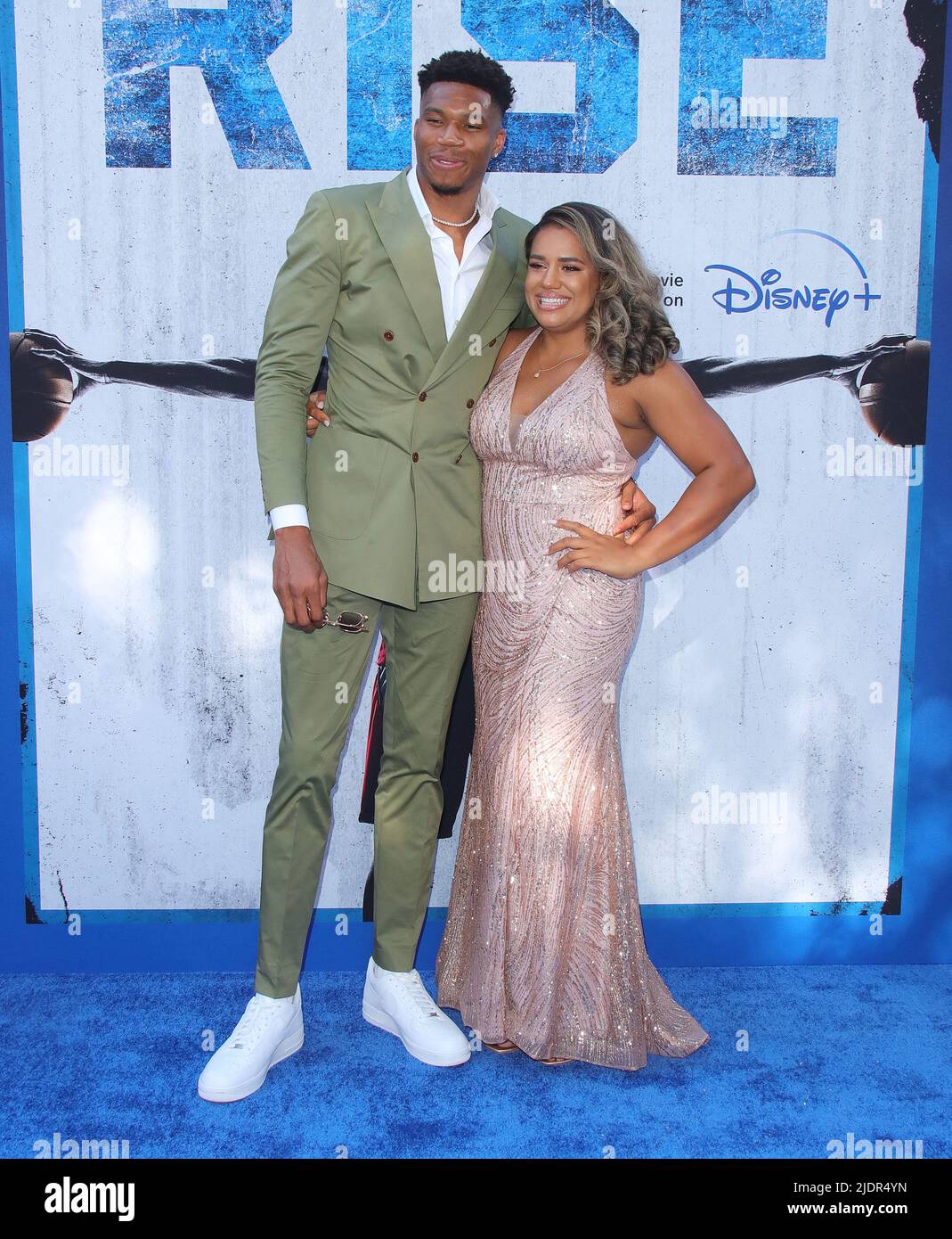 Giannis Antetokounmpo, Mariah Riddlesprigger arrives at The Disney RISE ...
