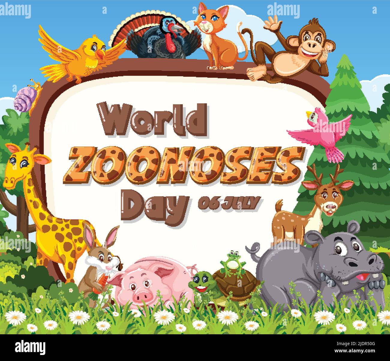 World zoonoses day 6 July poster design illustration Stock Vector Image & Art - Alamy