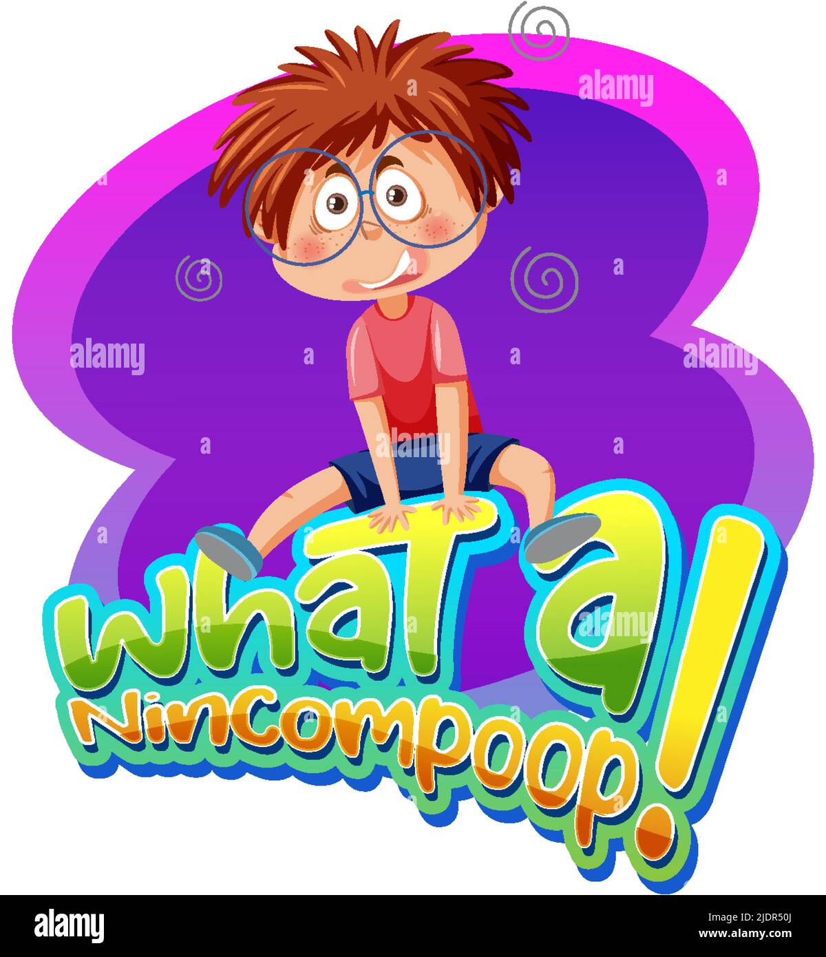 What a nincompoop word text with cartoon character illustration Stock ...