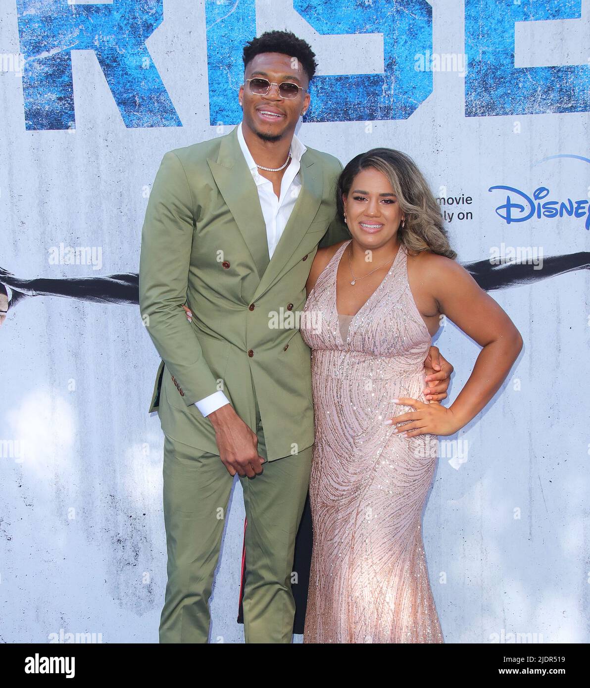 Giannis Antetokounmpo, Mariah Riddlesprigger arrives at The Disney RISE ...