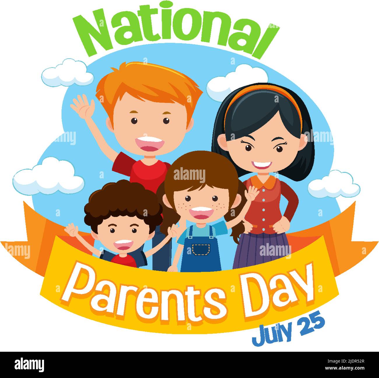 National Parents Day On 25th July Poster Template illustration Stock ...
