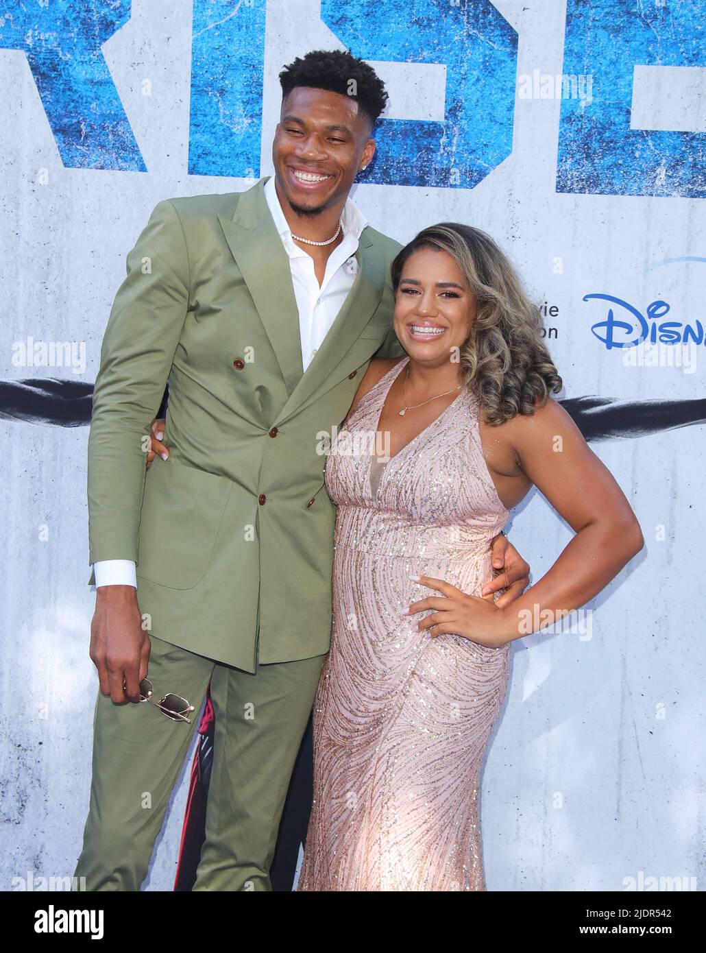 Giannis Antetokounmpo, Mariah Riddlesprigger arrives at The Disney RISE ...