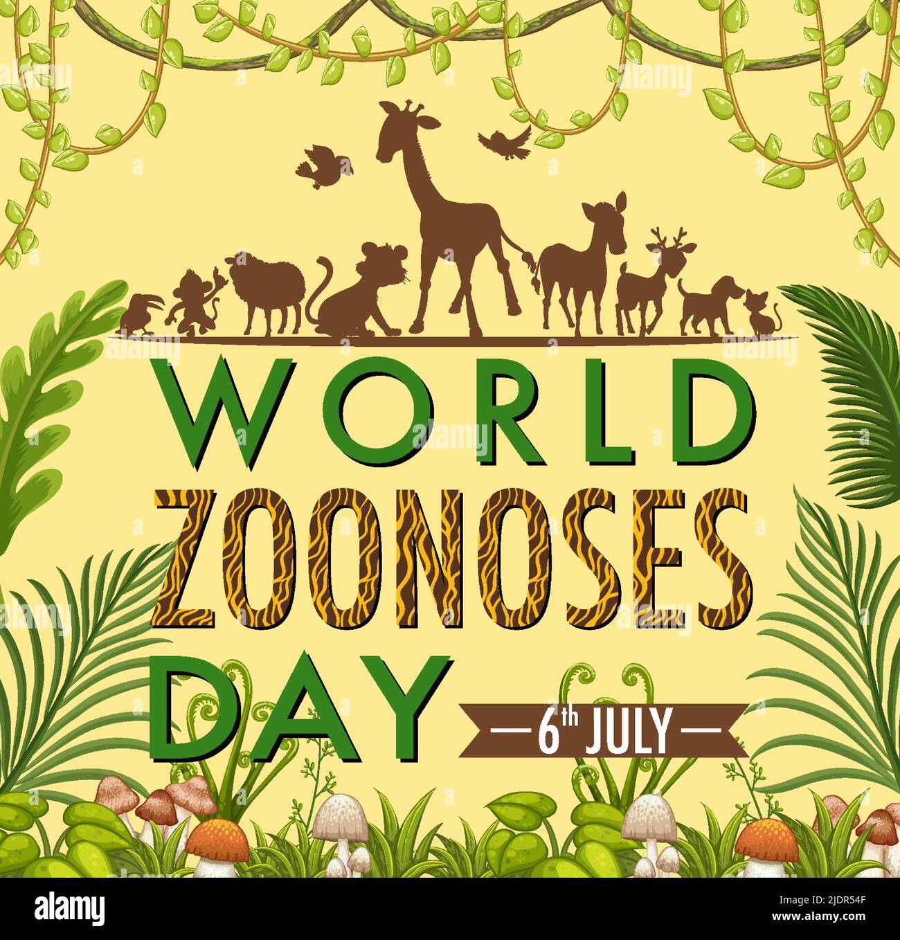 World zoonoses day on 6 July cartoon poster illustration Stock Vector Image & Art - Alamy