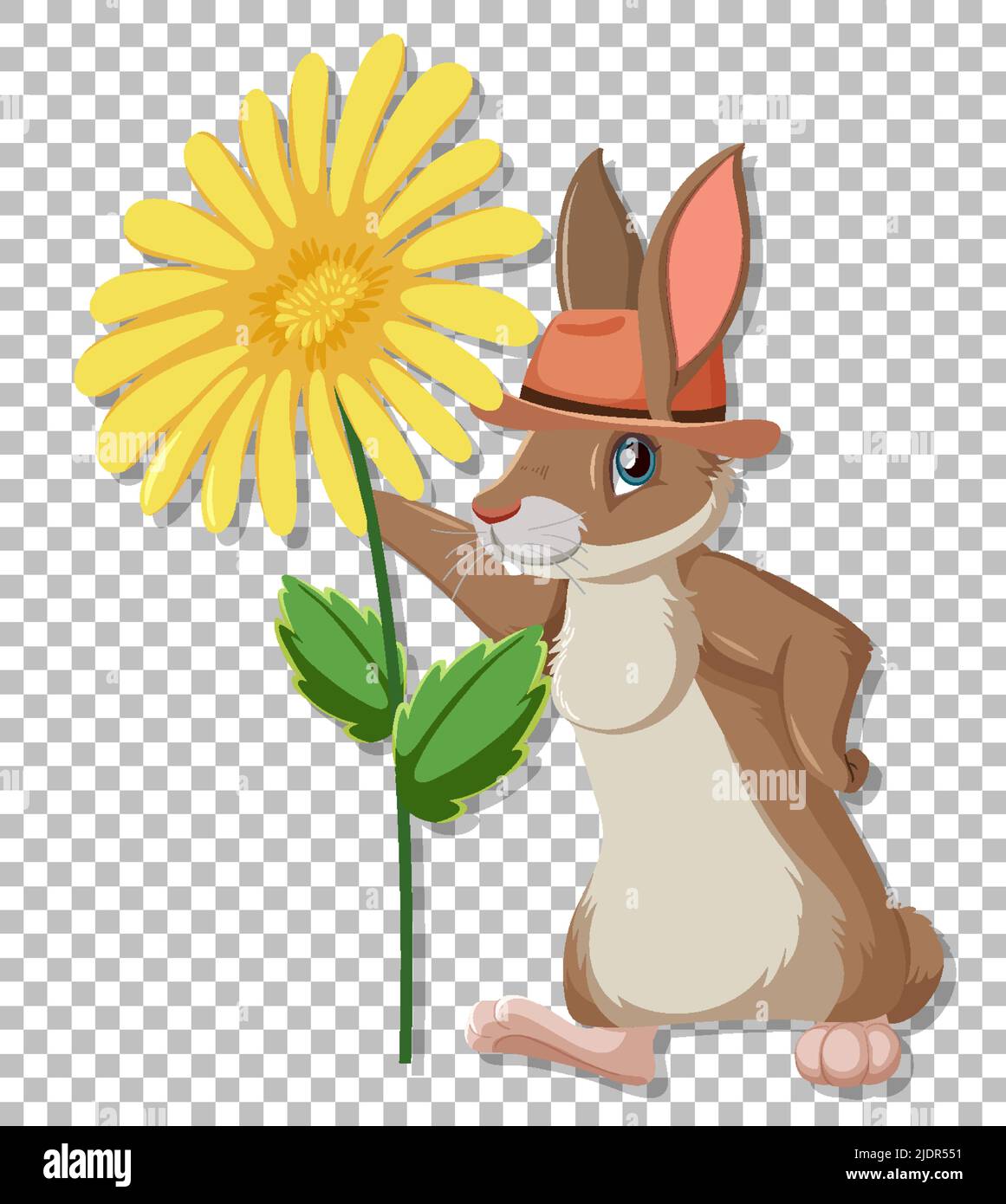 Cute rabbit on grid background illustration Stock Vector Image & Art ...