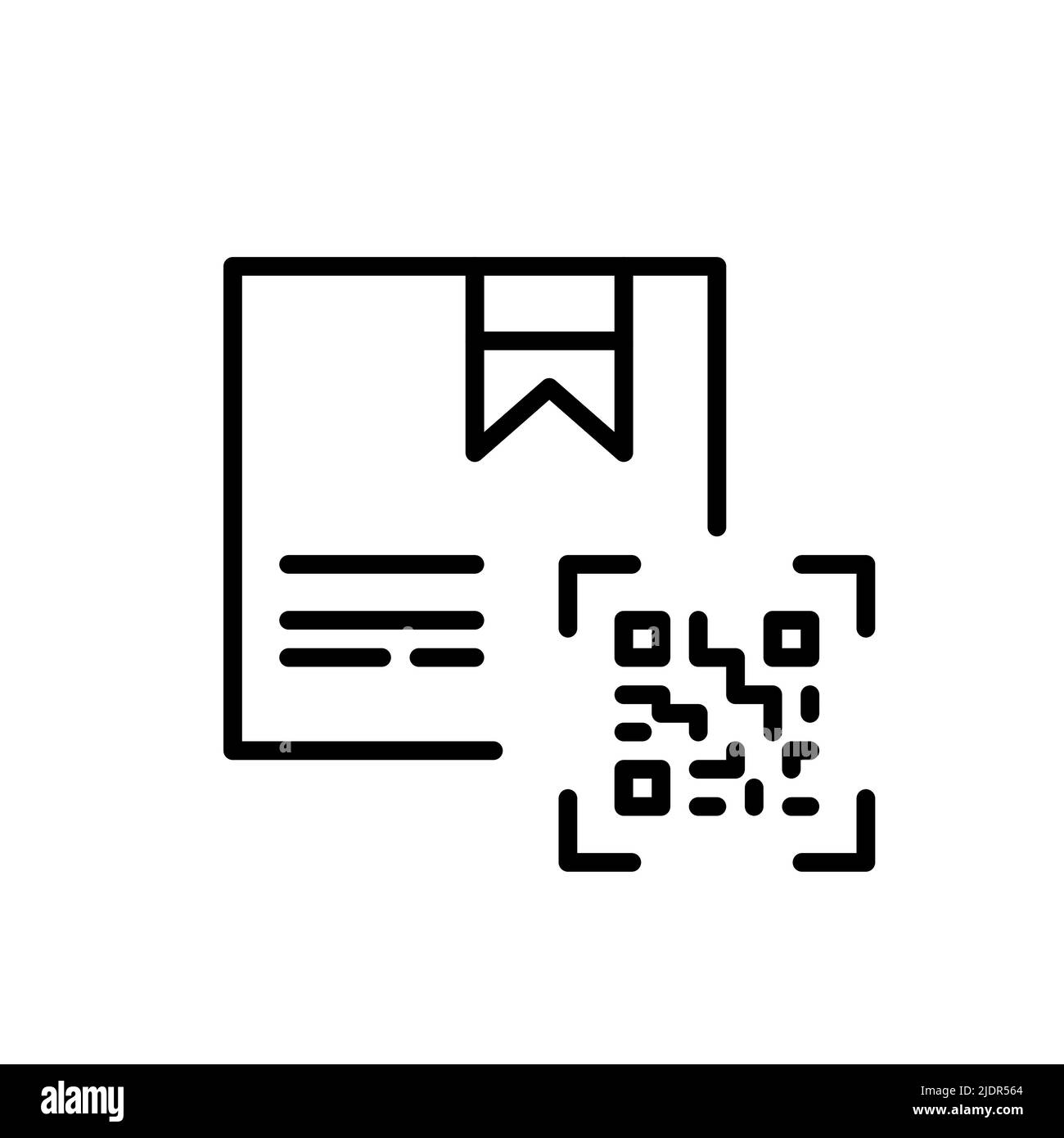 QR code on a parcel. Pixel perfect, editable stroke line icon Stock ...