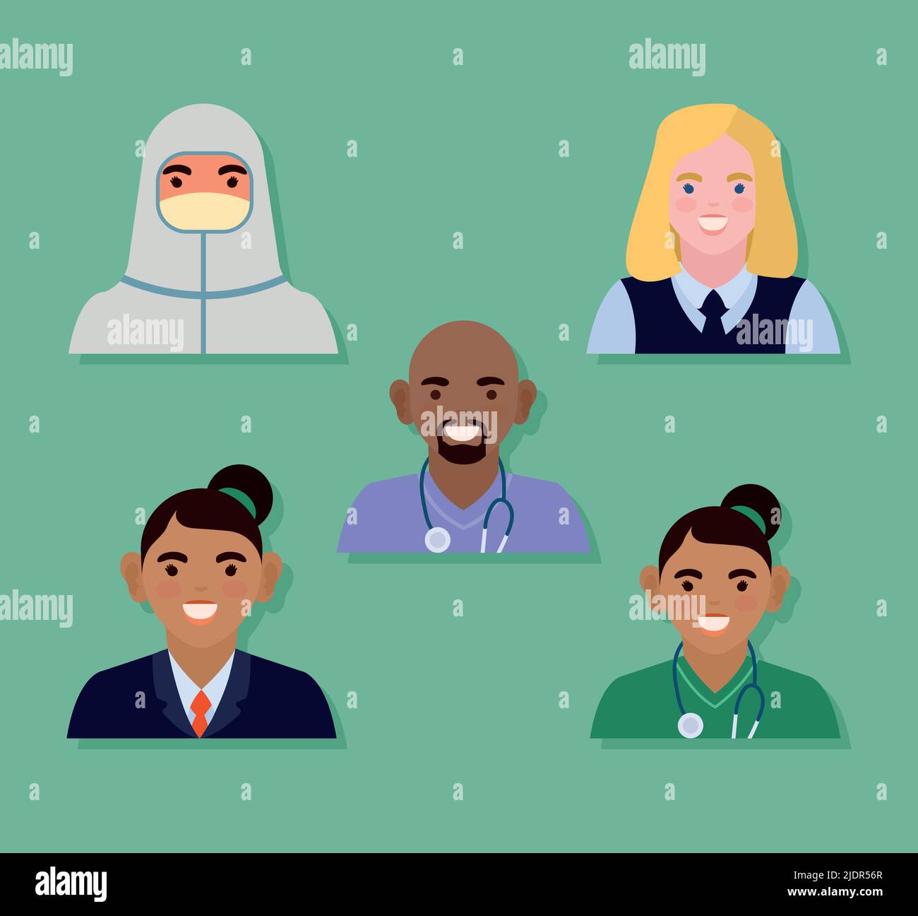 group of five professionals workers Stock Vector Image & Art - Alamy