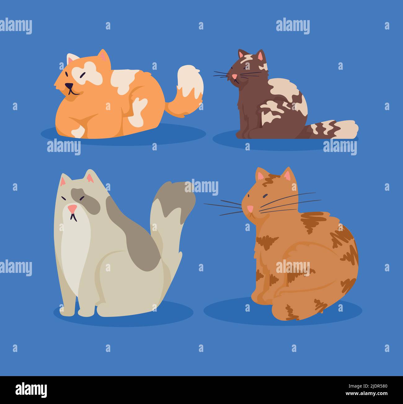 four cute cats mascots Stock Vector Image & Art - Alamy