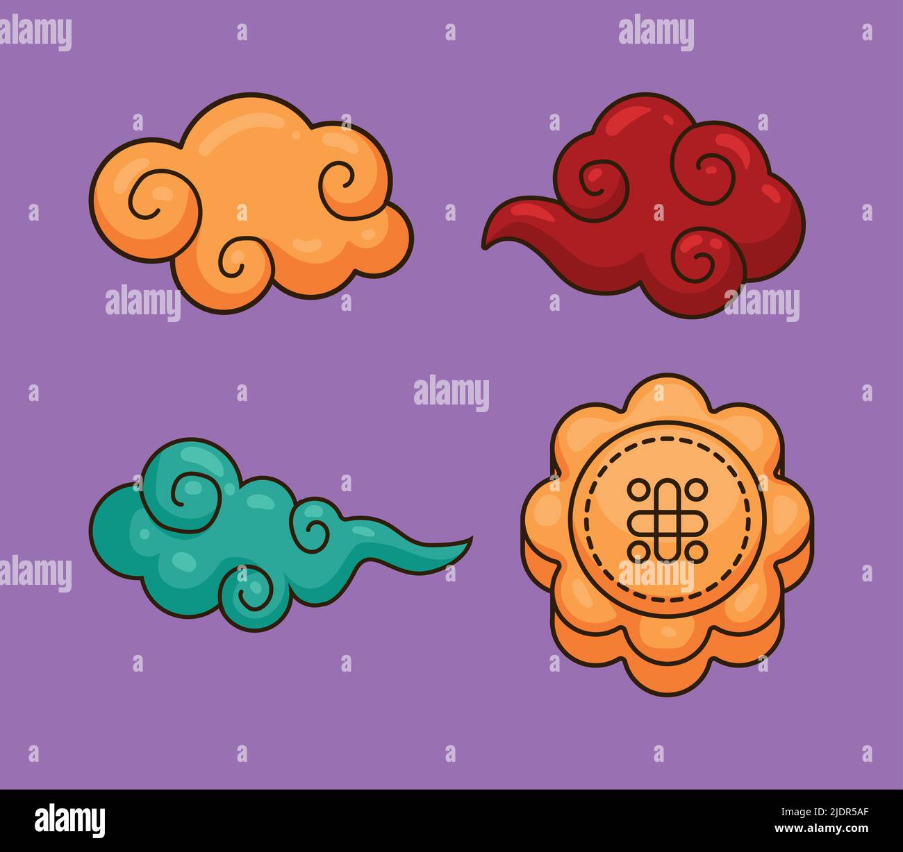 four chinese moon festival icons Stock Vector Image & Art - Alamy