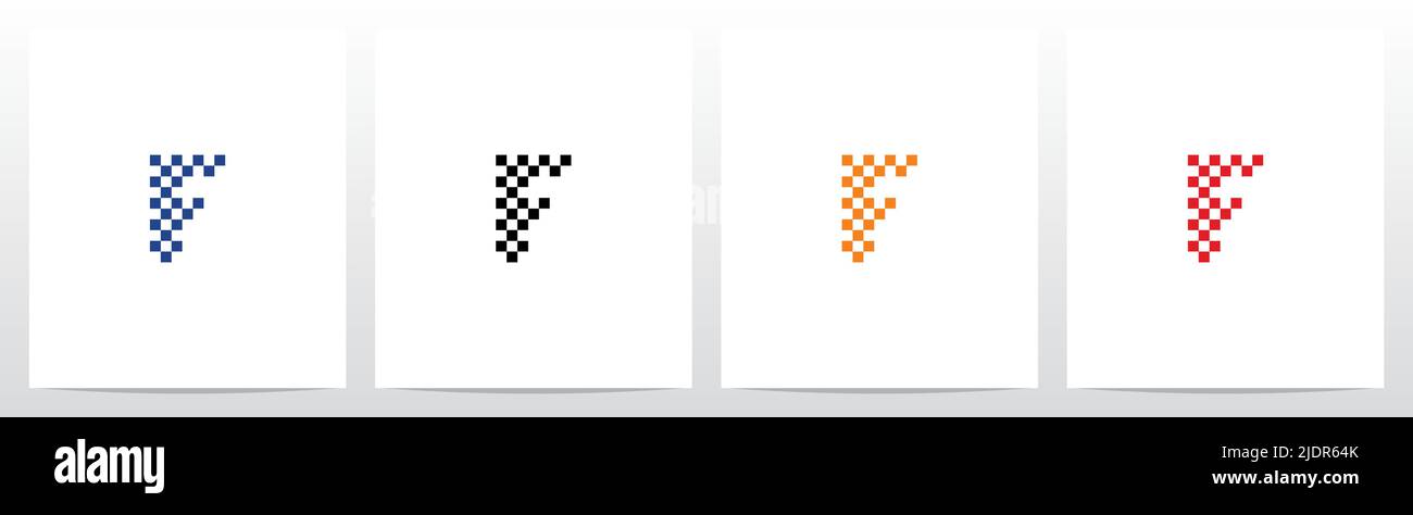 Chequered Pattern Letter Logo Design F Stock Vector Image & Art - Alamy