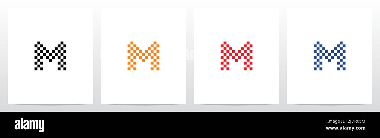 Chequered Pattern Letter Logo Design M Stock Vector Image & Art - Alamy