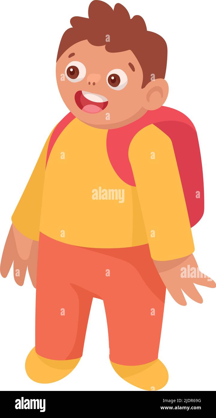 student fat boy with schoolbag Stock Vector Image & Art - Alamy