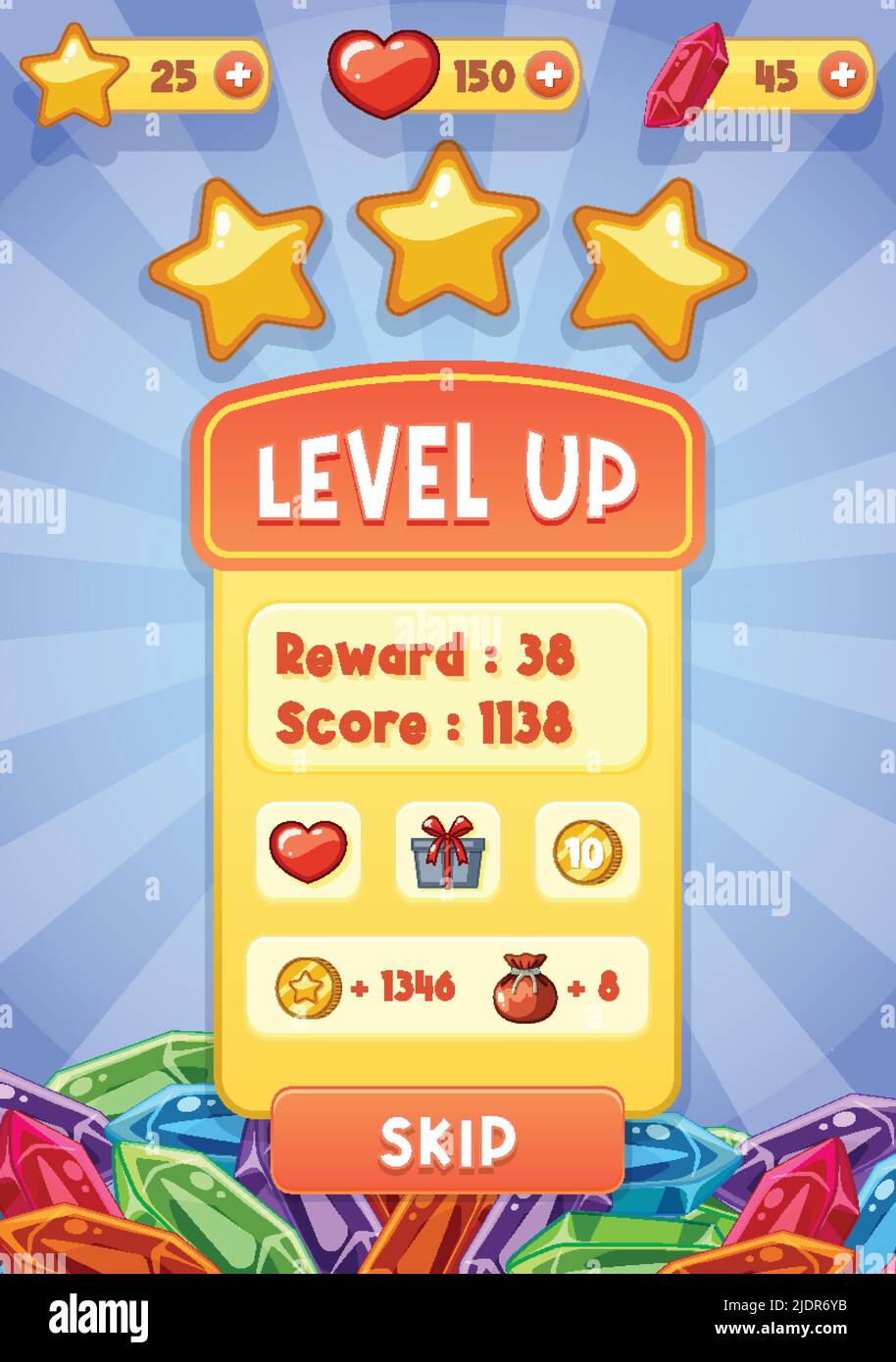 A game background template with elements illustration Stock Vector ...