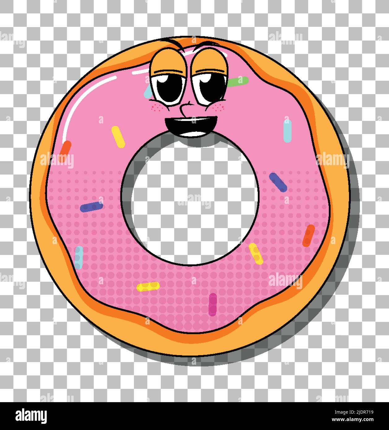 Doughnut cartoon character isolated illustration Stock Vector Image ...