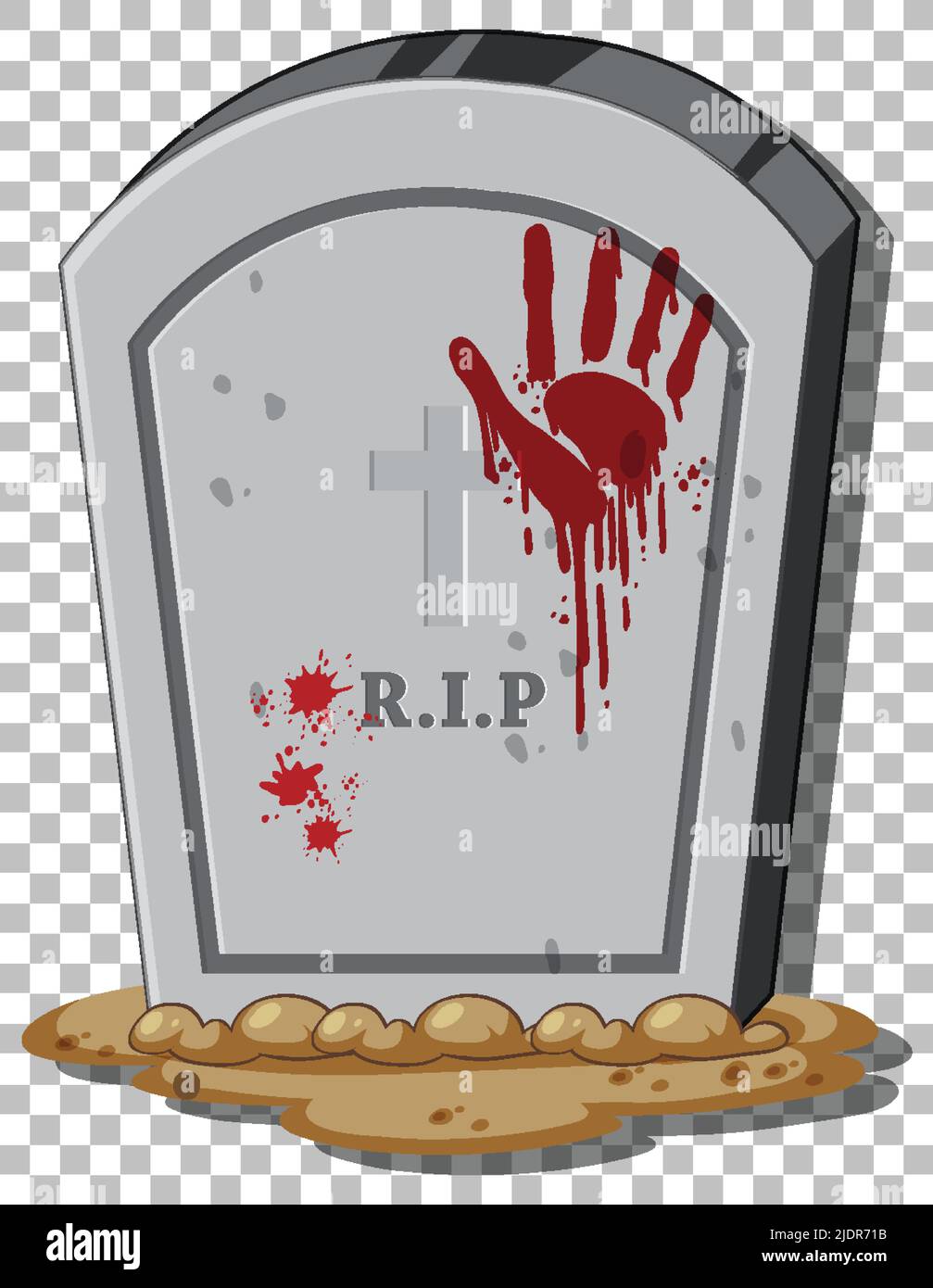 Tombstone with blood hand print illustration Stock Vector Image & Art ...