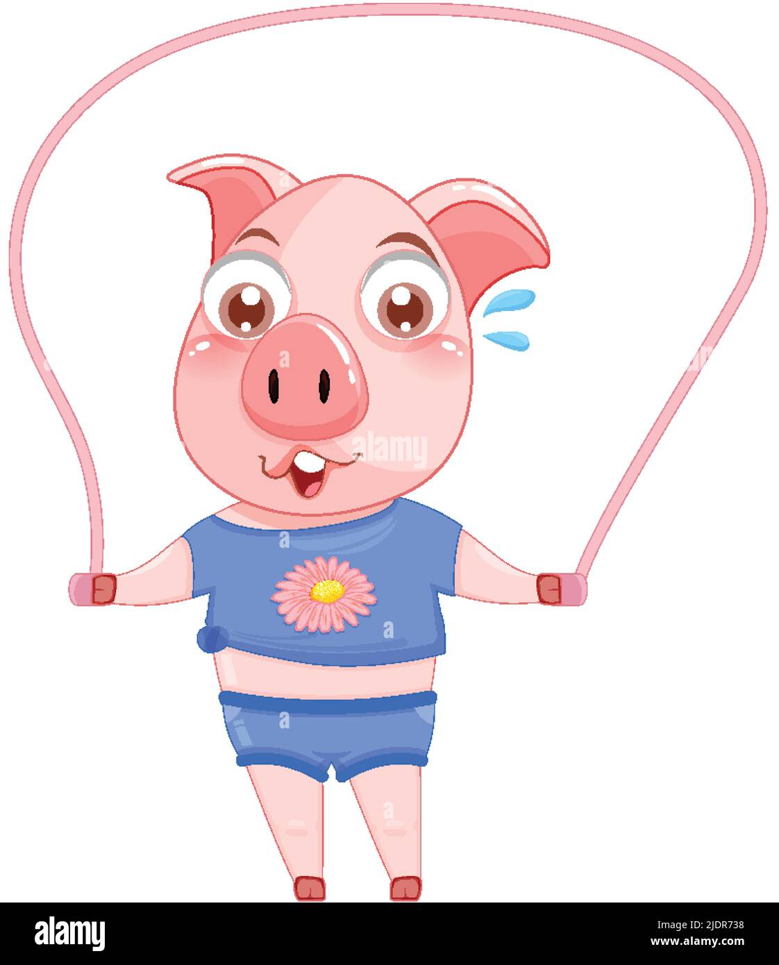 Cute pig cartoon character working out illustration Stock Vector Image ...