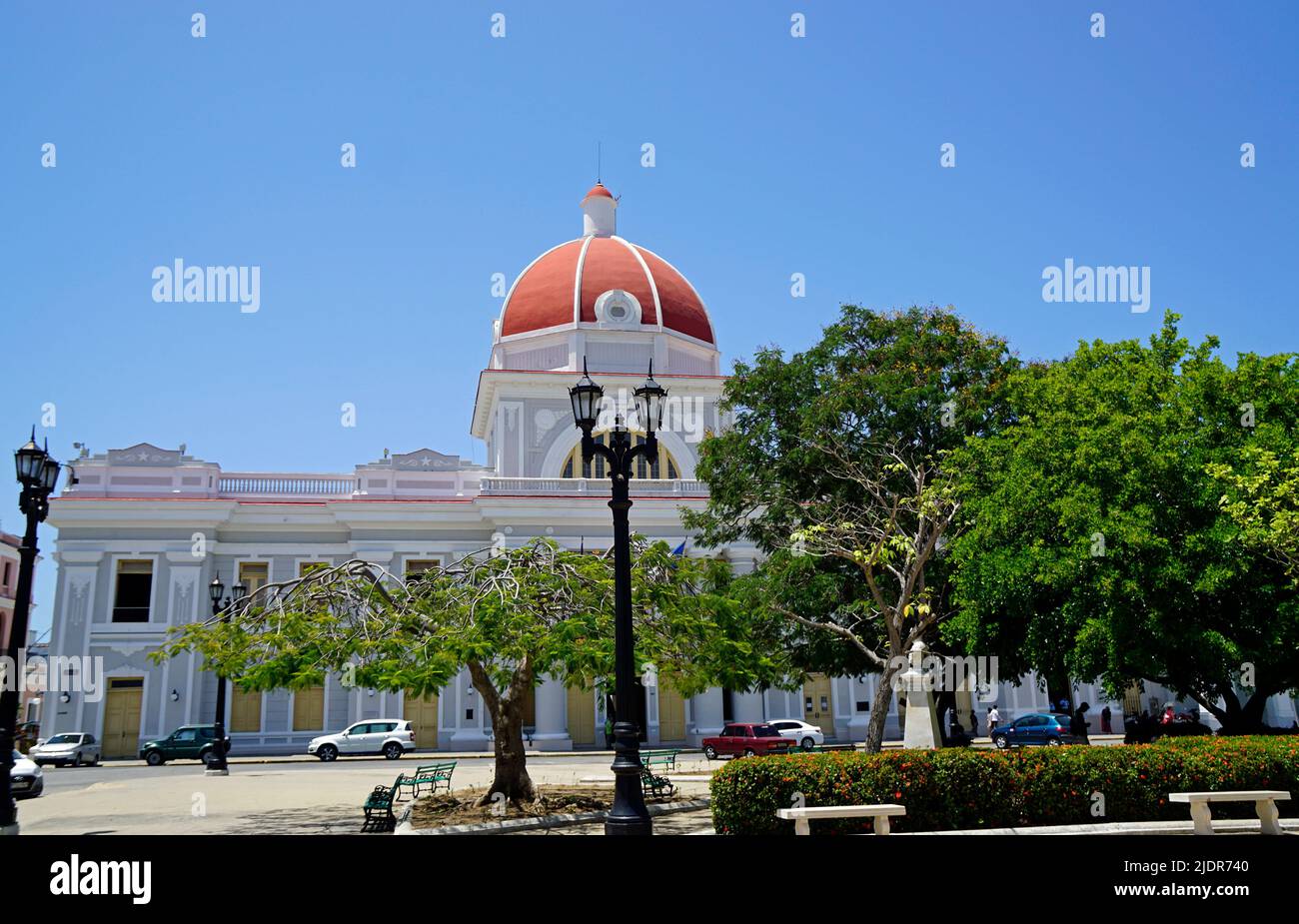 colorful monuments at cienfuegos central square Stock Photo - Alamy