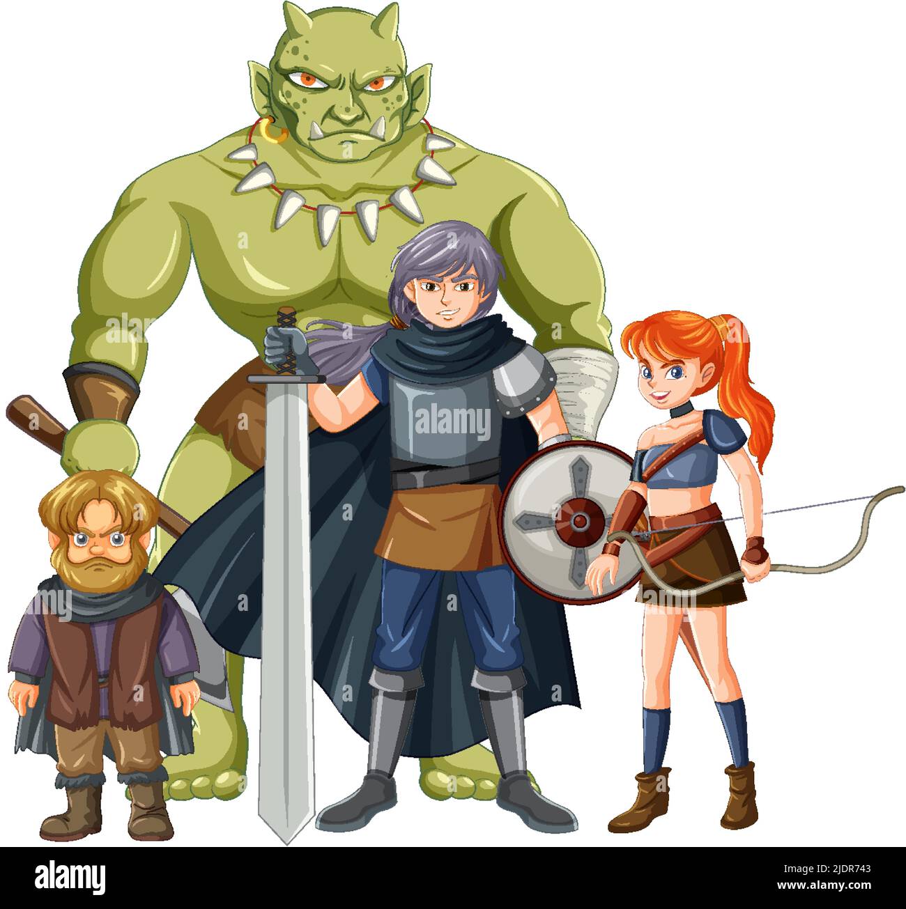 Fantasy folk cartoon characters set illustration Stock Vector Image ...