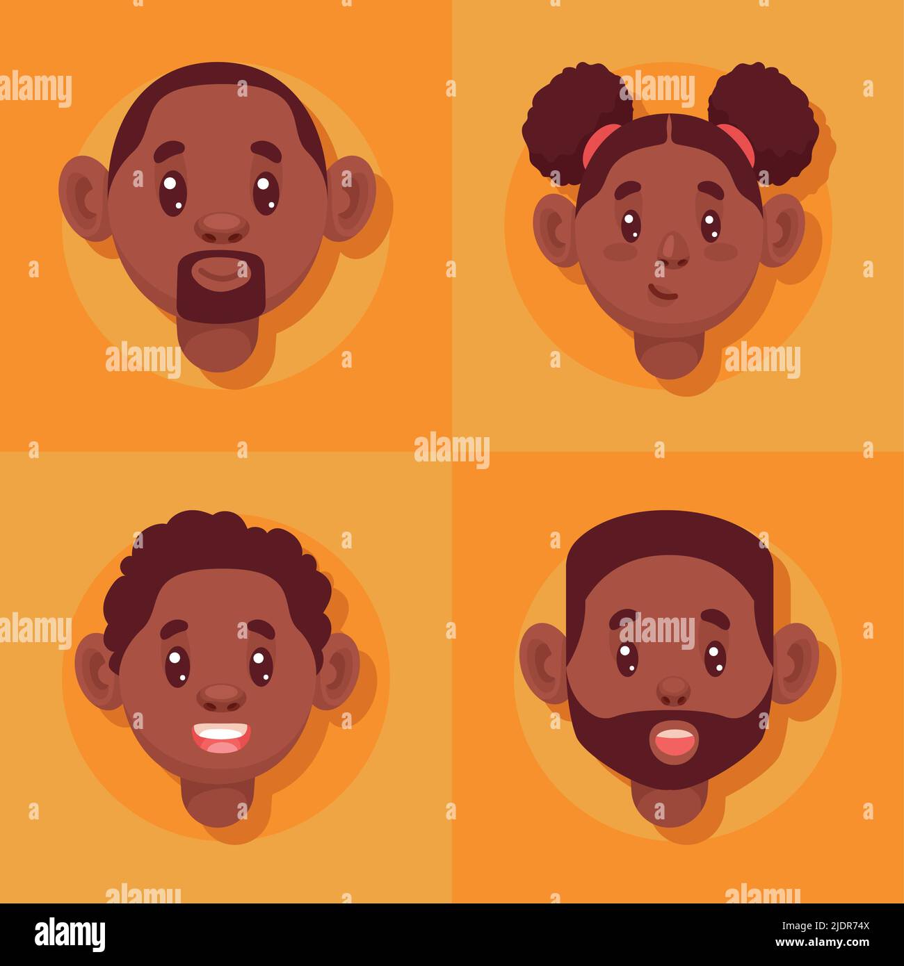 four heads persons afro Stock Vector Image & Art - Alamy