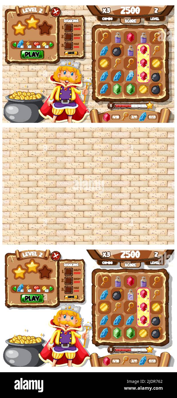 A game background template with elements illustration Stock Vector ...