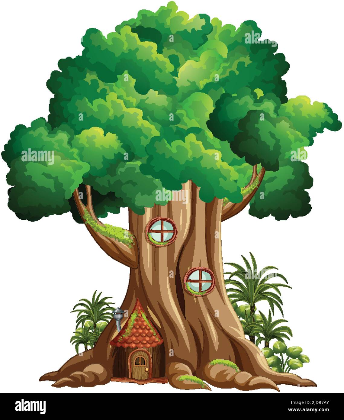 Big tree isolated cartoon illustration Stock Vector Image & Art - Alamy