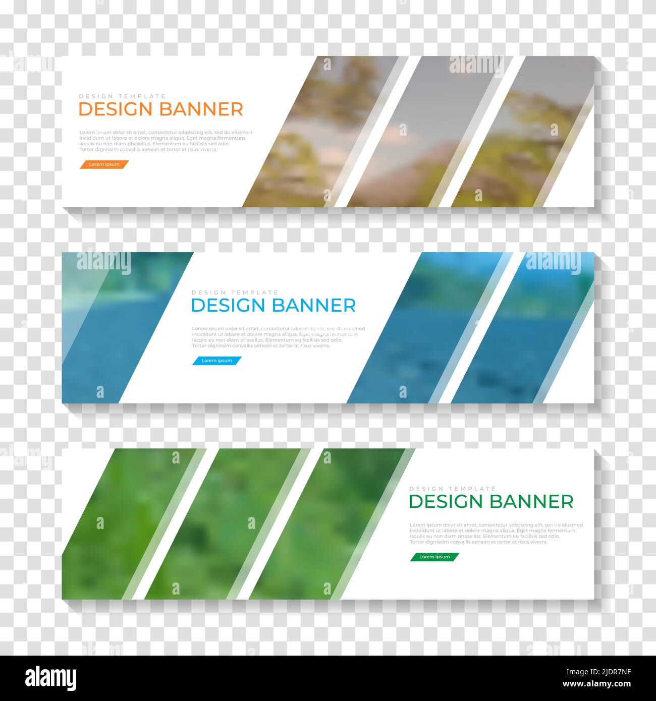 Set of horizontal business banner templates. Modern technology design ...