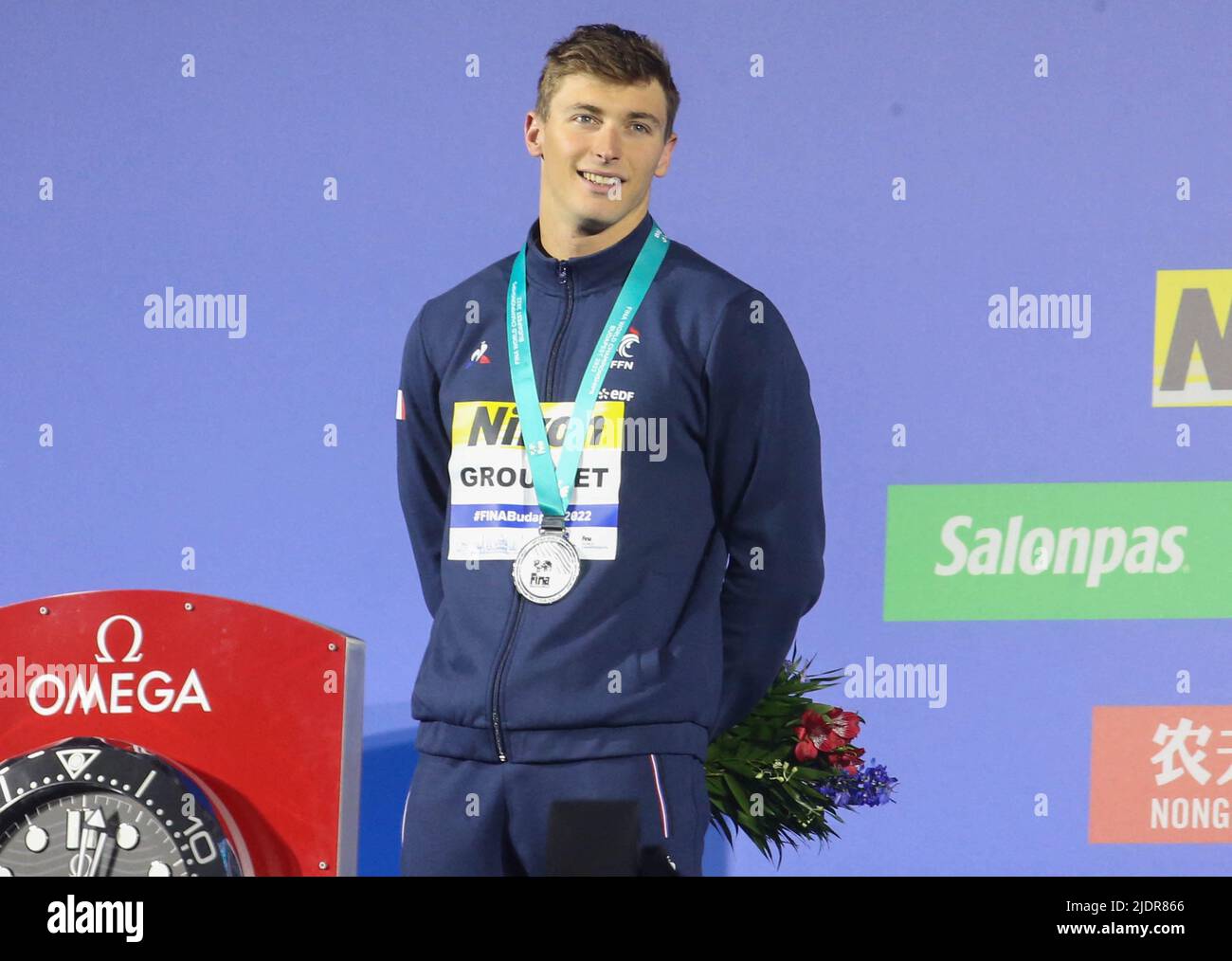 Maxime Grousset of France Podium 100 M Freestyle Men during the 19th ...