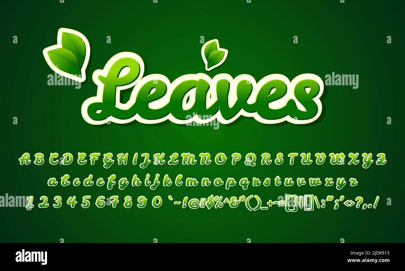 Editable text effect - Leaves Stock Vector Image & Art - Alamy