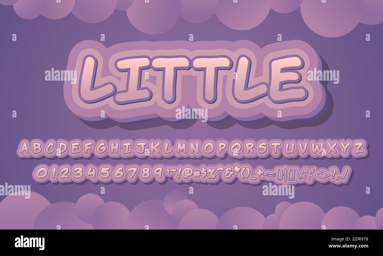 3D Little Text effect, Editable Text Style Stock Vector Image & Art - Alamy