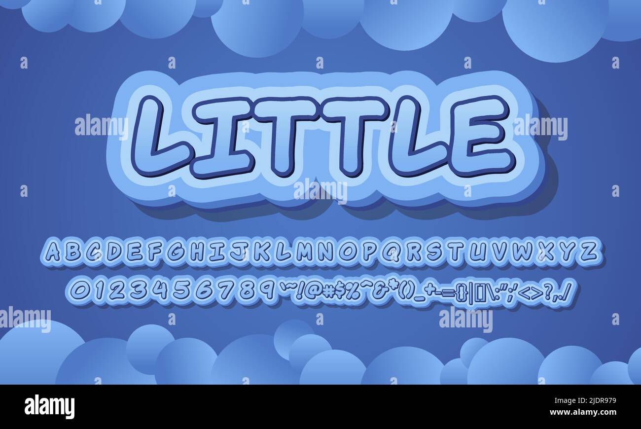 3D Little Text effect, Editable Text Style Stock Vector Image & Art - Alamy