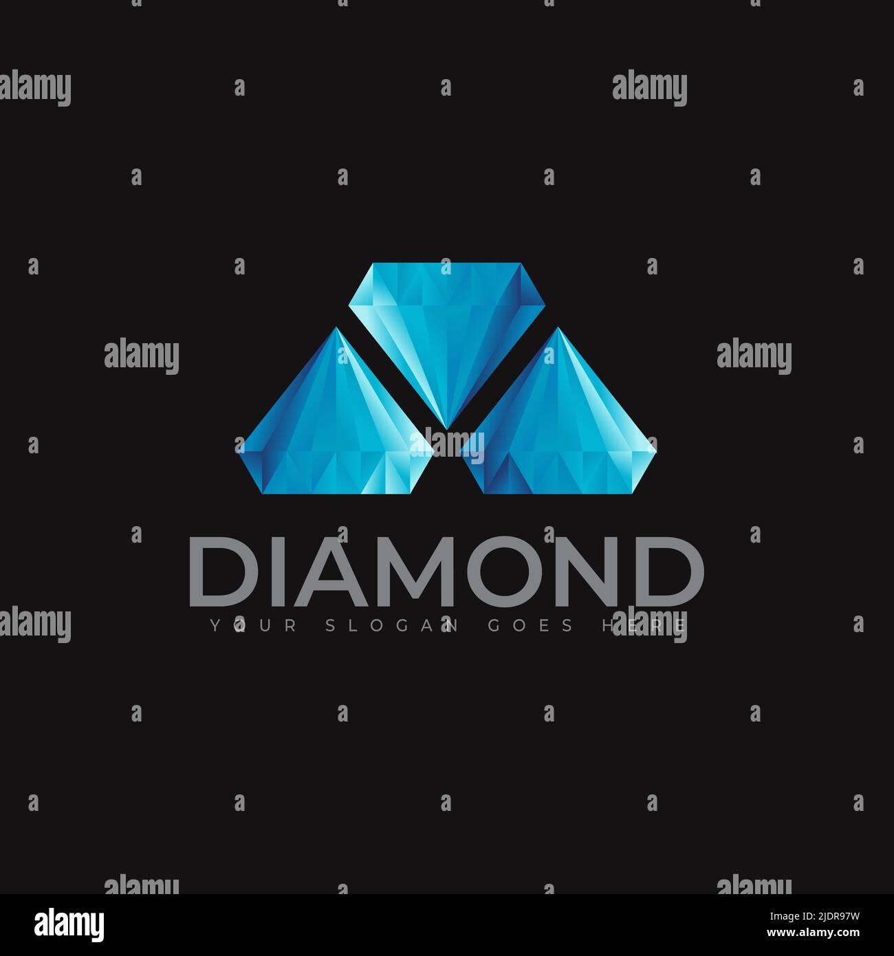 Three Diamond Logo and Icon Design Template Stock Vector Image & Art ...
