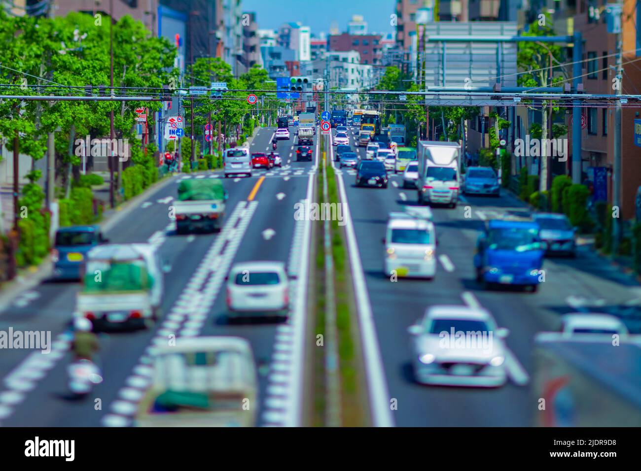 A miniature traffic jam at the urban street in Tokyo Stock Photo - Alamy