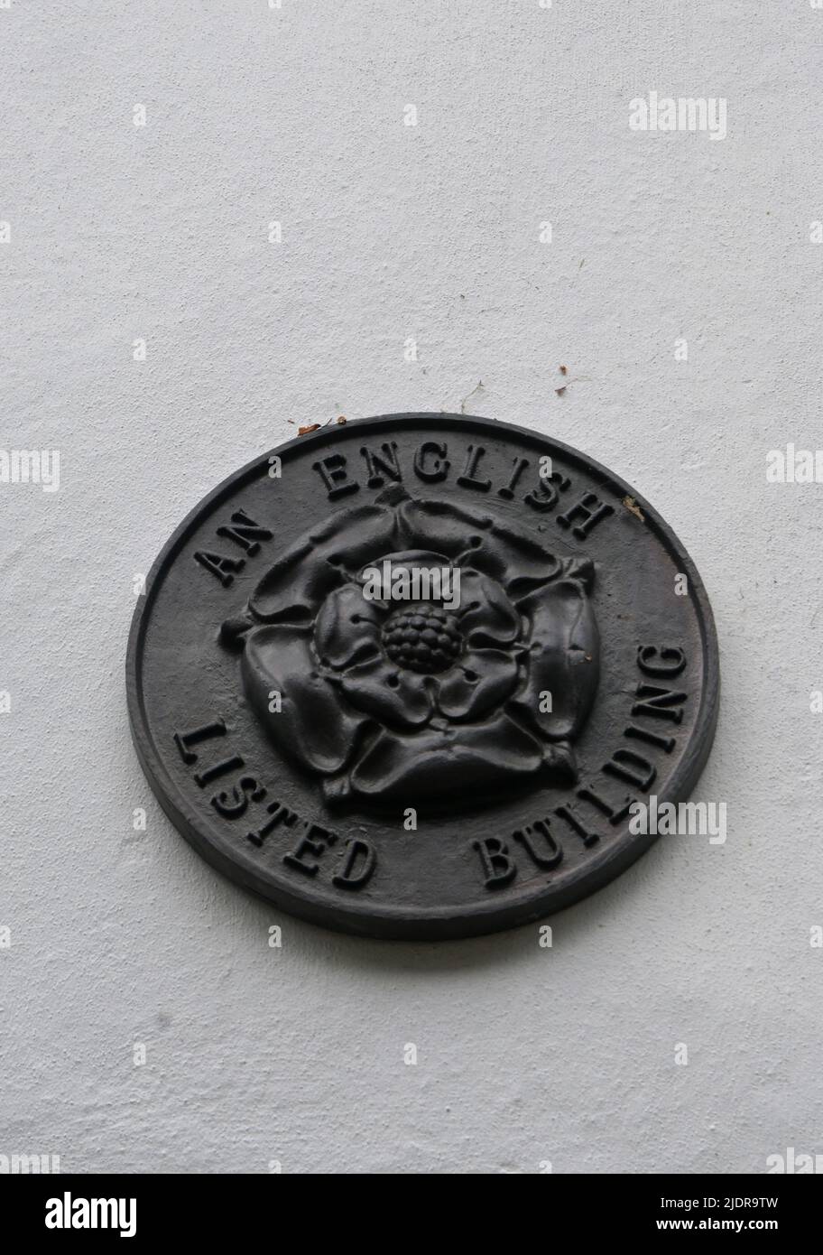 an english listed building plaque on wall, suffolk Stock Photo - Alamy