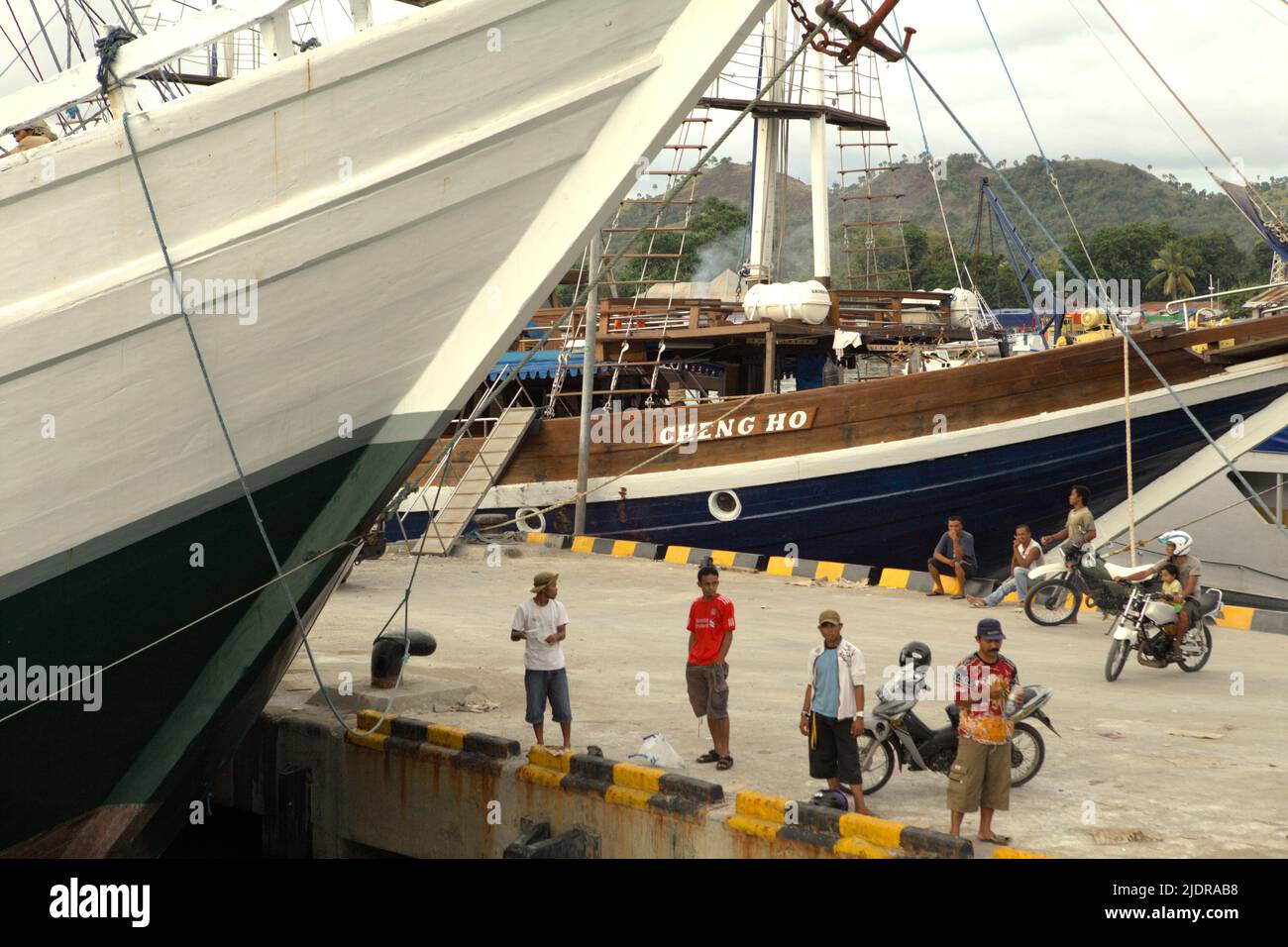 Port of Labuan Bajo in the coastal town of Labuan Bajo on the western ...