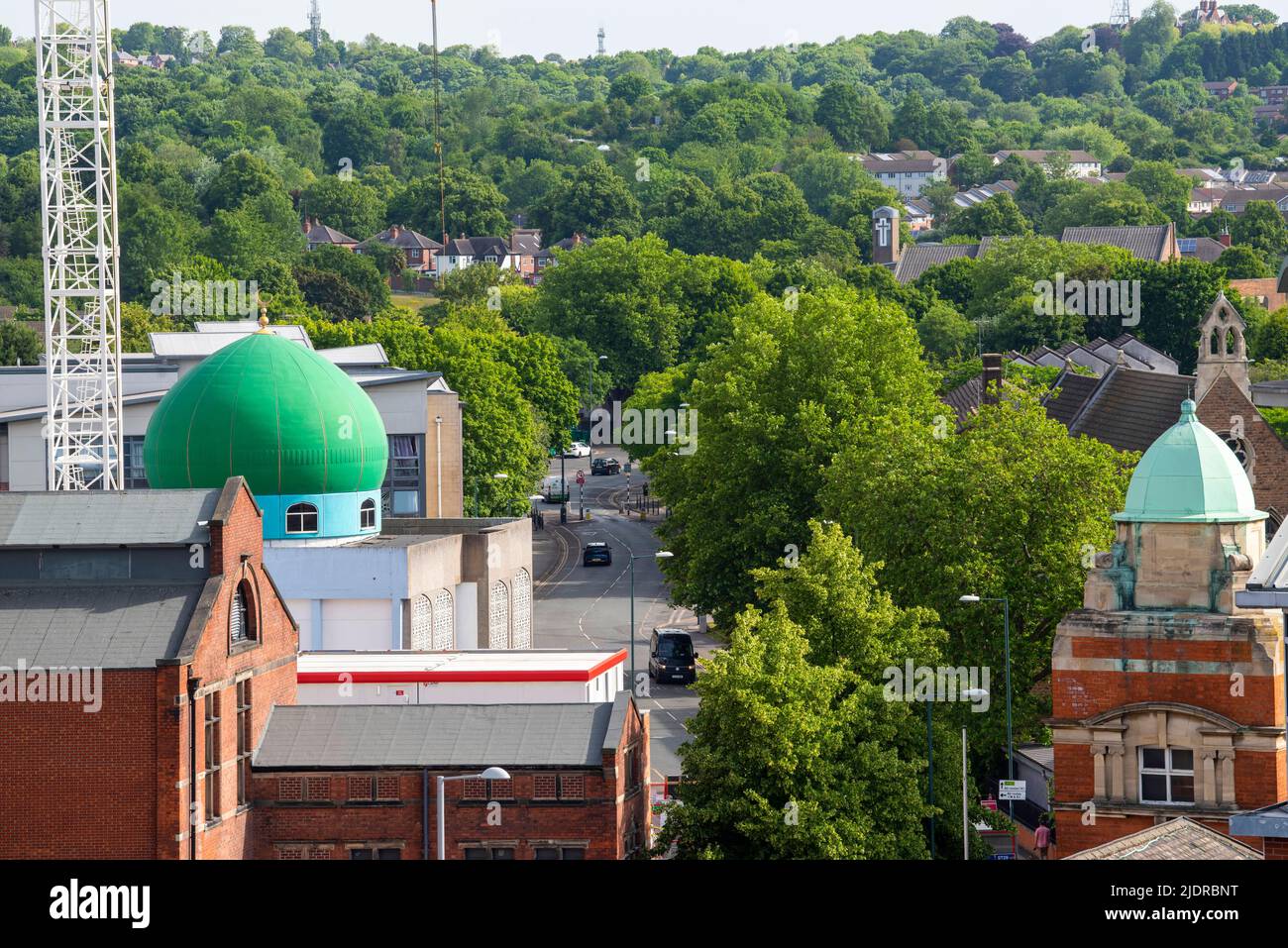 Aerial view down St Ann's Well Road in Nottingham, Nottinghamshire ...