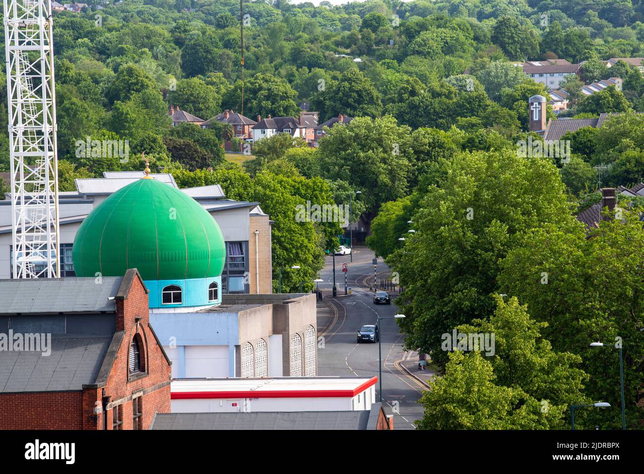 Aerial view down St Ann's Well Road in Nottingham, Nottinghamshire ...