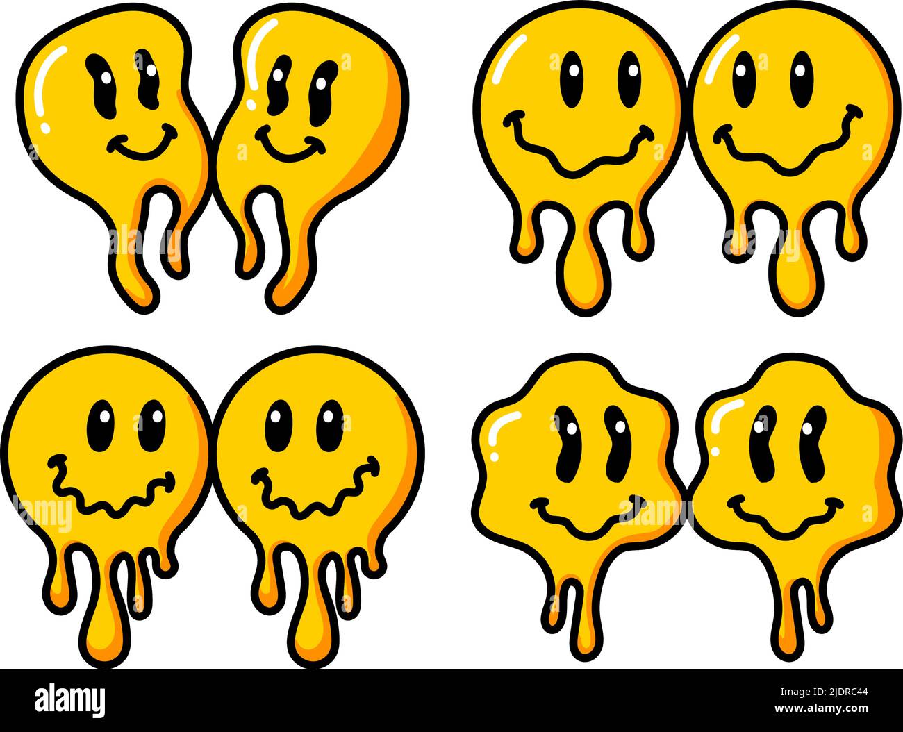 Melting smile vintage illustration. Retro psychedelic melt smile face ...