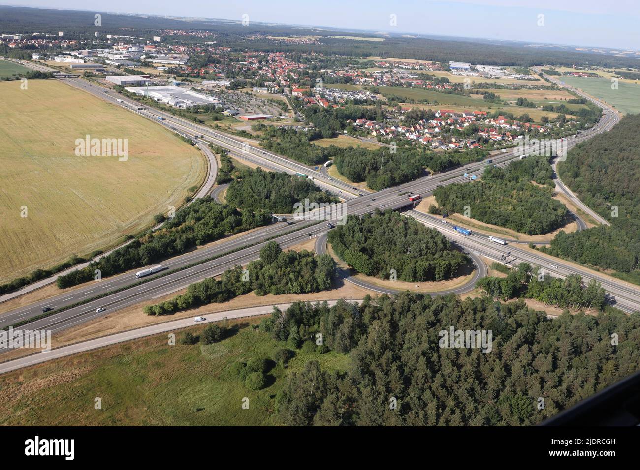 Hermsdorf, Germany. 21st June, 2022. View of the Hermsdorfer Kreuz ...