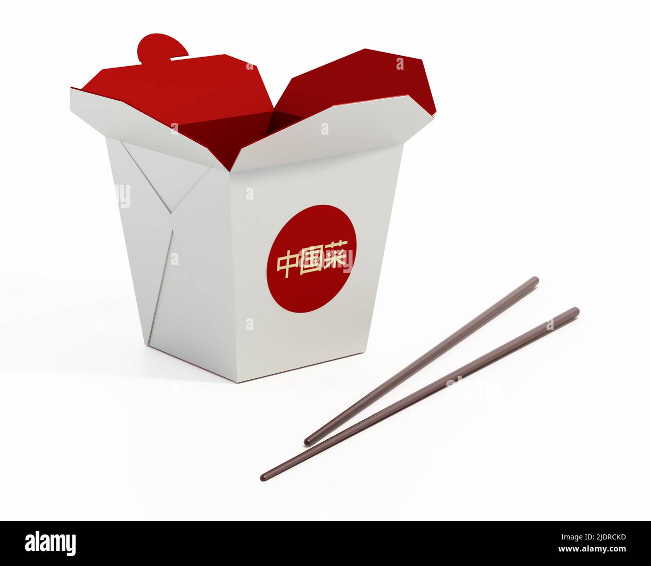 Chinese food box isolated on white background. 3D illustration Stock ...