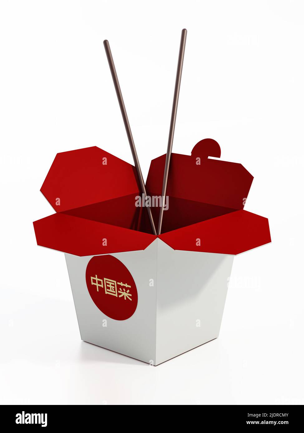 Chinese food box isolated on white background. 3D illustration Stock ...