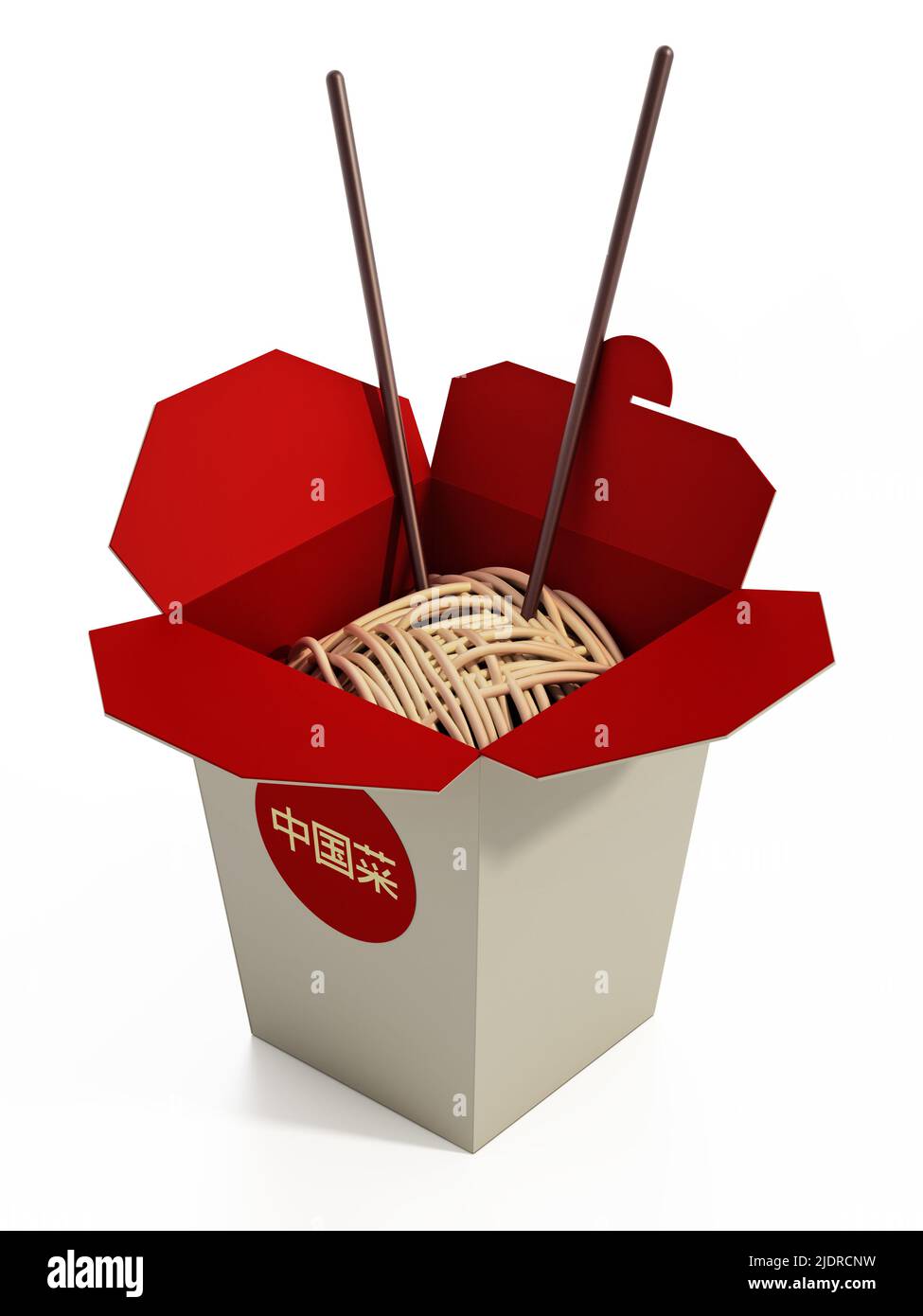 Chinese food box isolated on white background. 3D illustration Stock ...