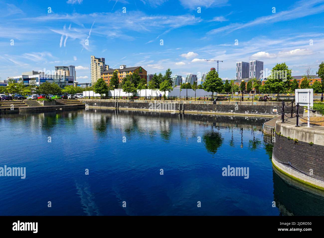 The old docks at Salford, Manchester, UK, now known as Salford Quays ...