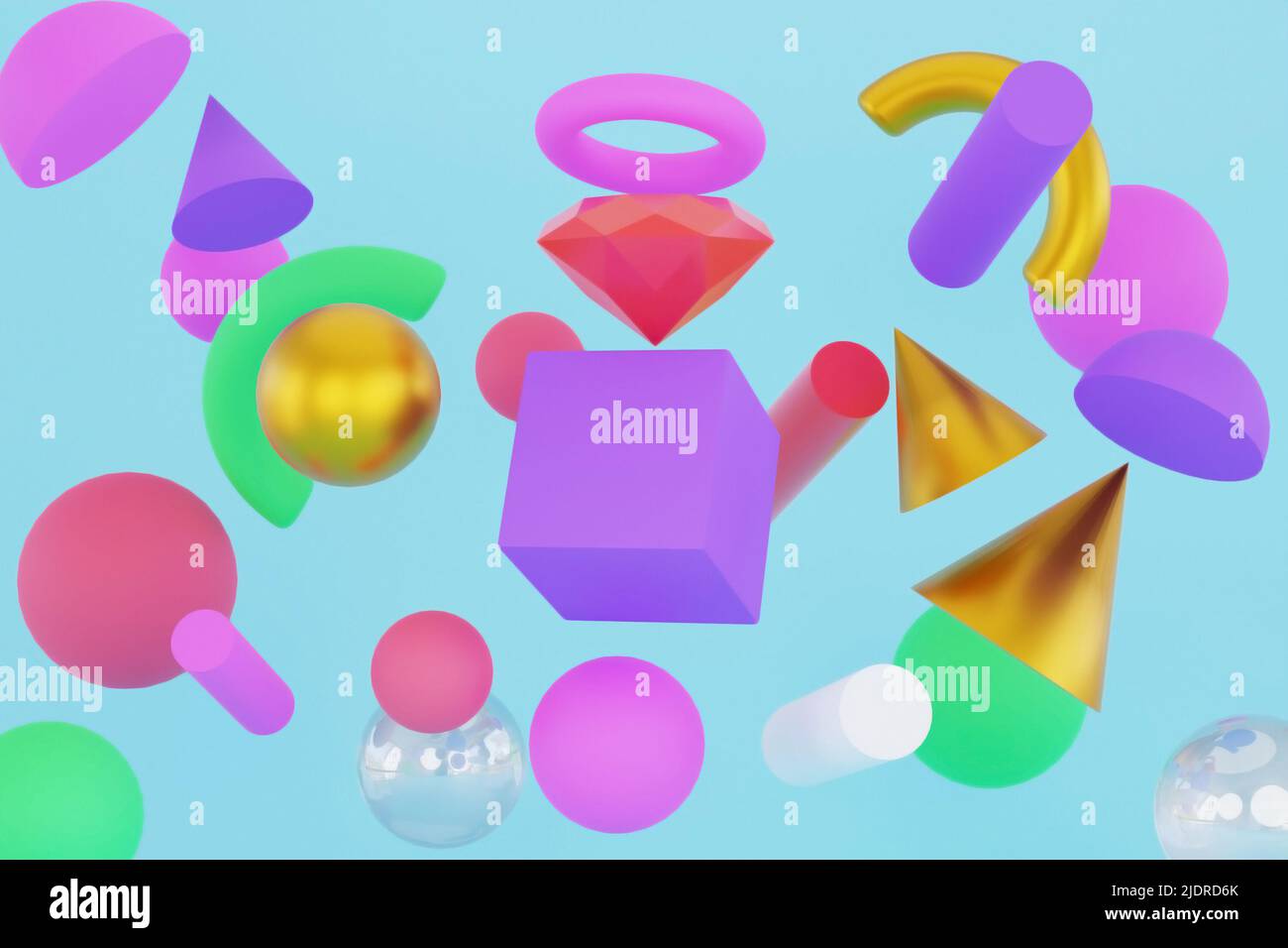 3d Geometric shapes colorful background Stock Photo - Alamy