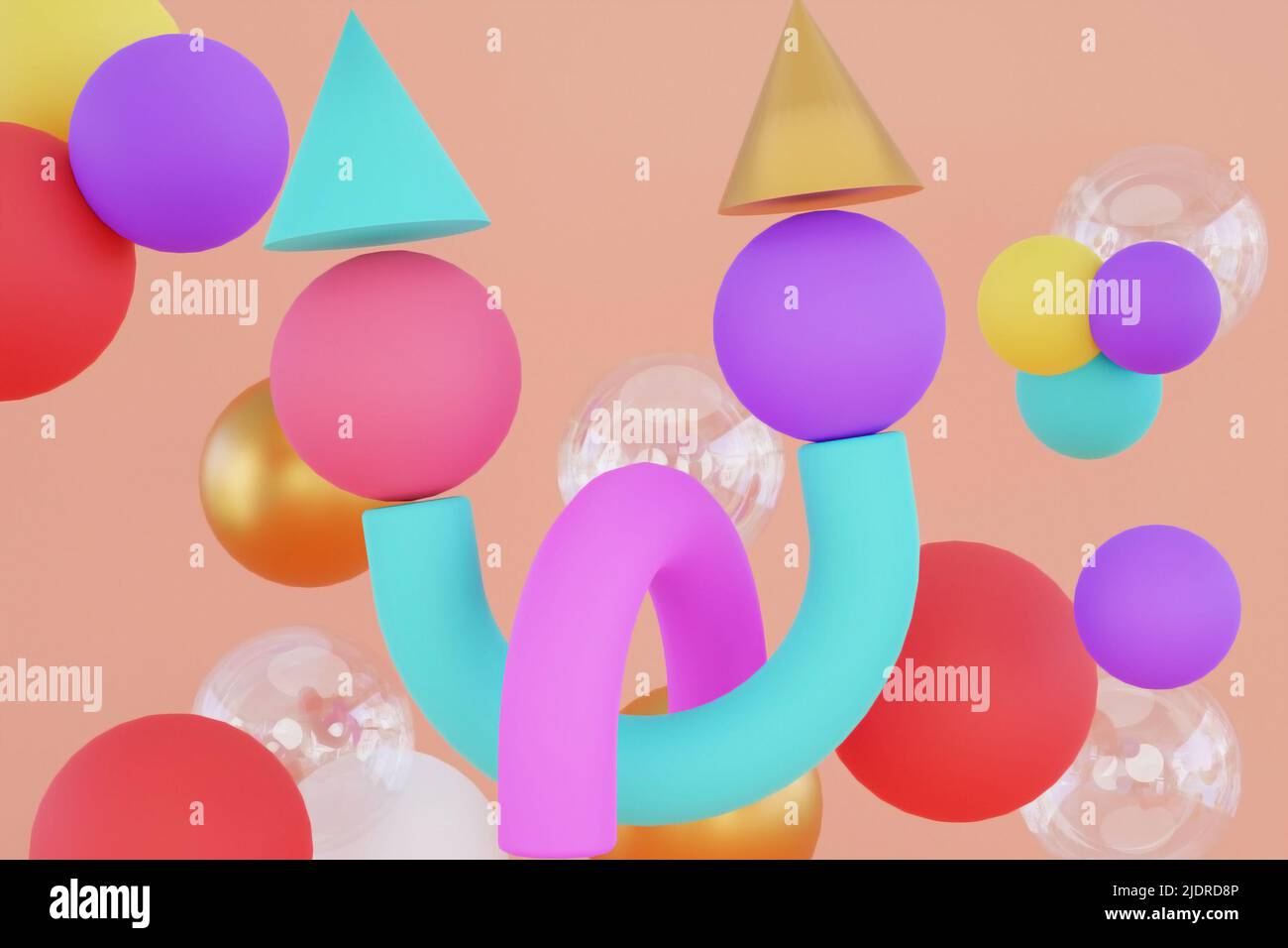 3d Geometric shapes colorful background Stock Photo - Alamy