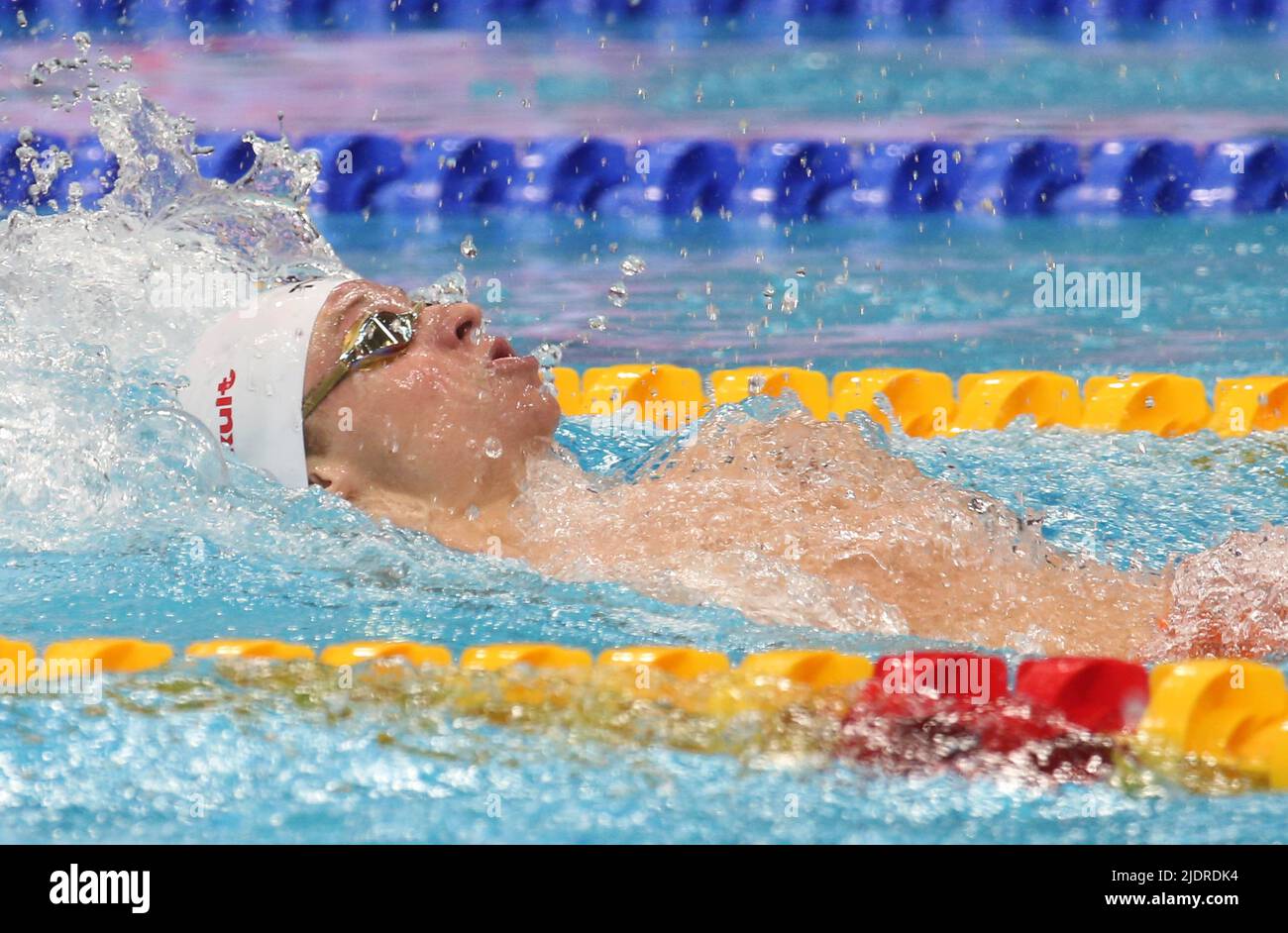 Leon Marchand of France Gold medal, 200 M Medley Men during the 19th ...
