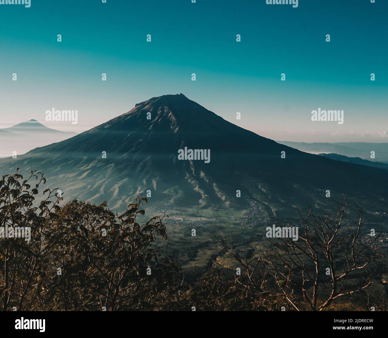 Mount Sumbing Landscape in Wonosobo, Central Java, Indonesia Stock ...