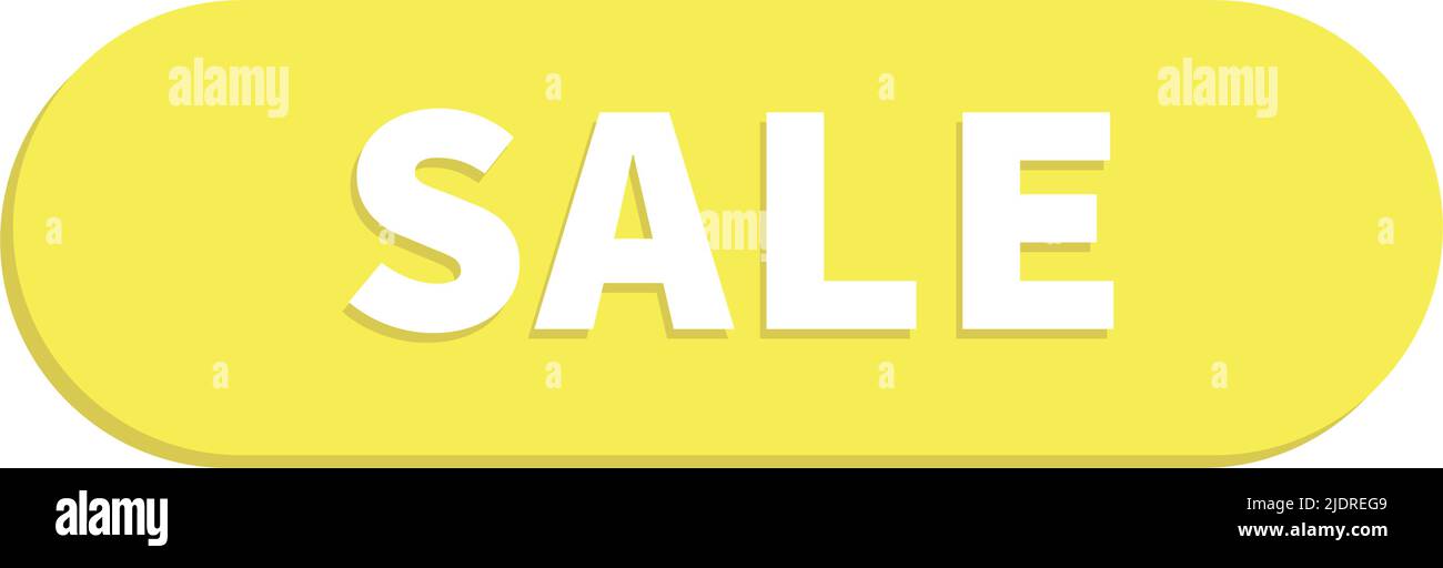 Yellow sale button for a website or booklet isolated on a white ...