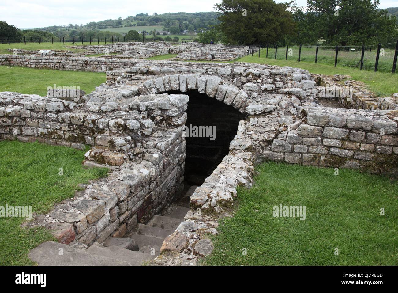 Entrance to the underground strongroom at Chesters Roman Fort on ...