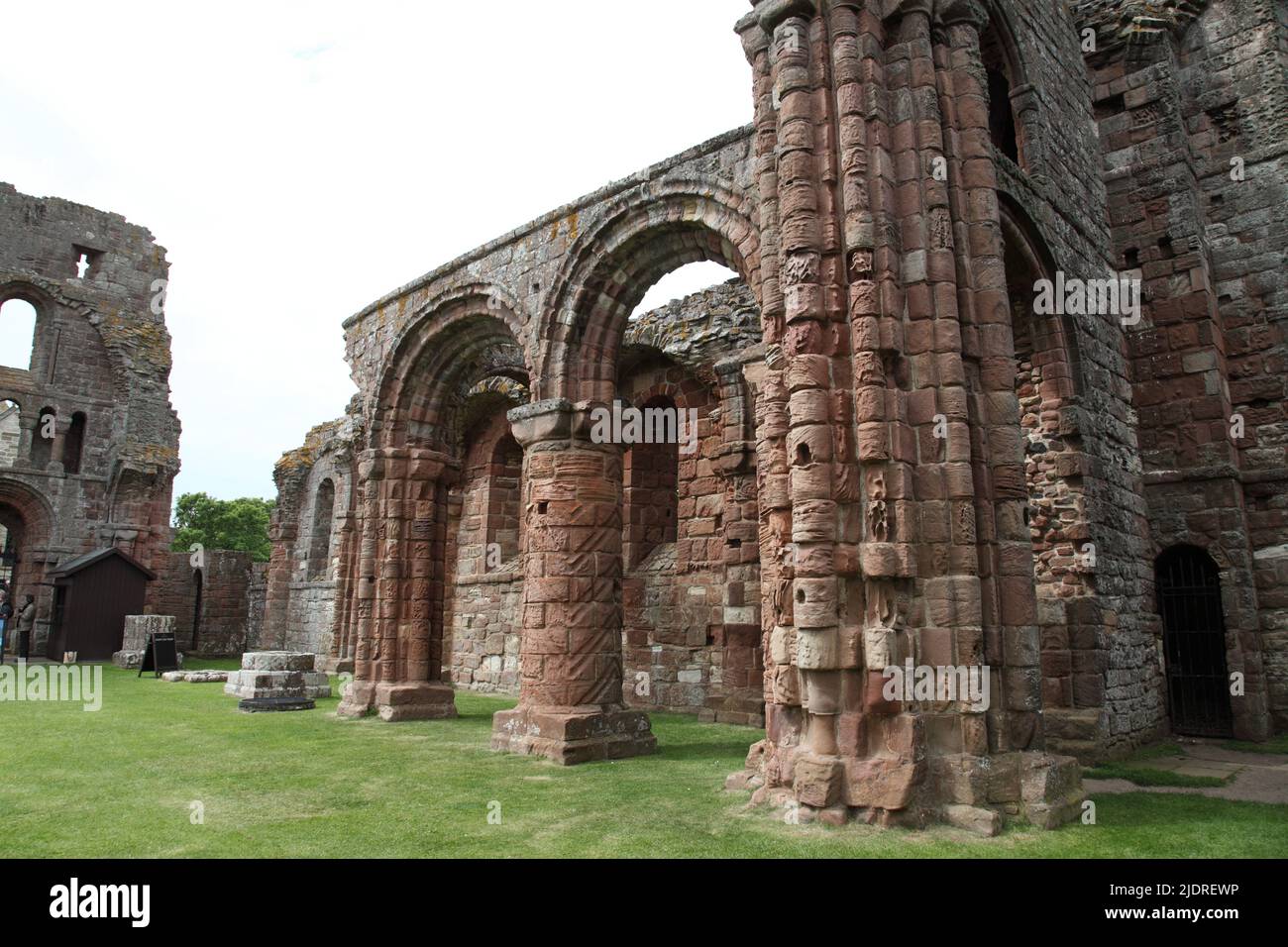 Ruins of Lindisfarne Priory on Holy Island, Northumberland, founded by ...